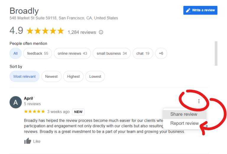 How to Delete a Google Review - Broadly