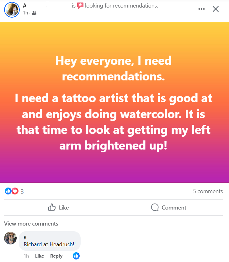 How Many Recommendations Are Needed for a Facebook Rating?